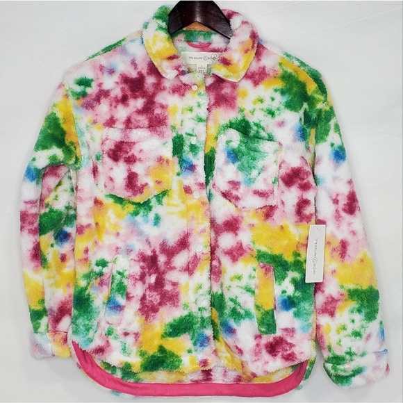Treasure & Bond | Jackets & Coats | Treasure Bond Girls Tie Dye Faux ...